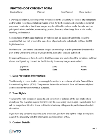 10 Free Photoshoot Consent Forms | Word - PDF