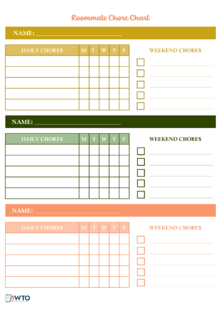 10 Free Roommate Chore Charts (Printable)