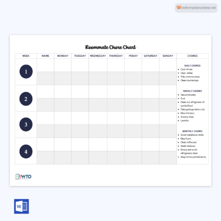10 Free Roommate Chore Charts (Printable)