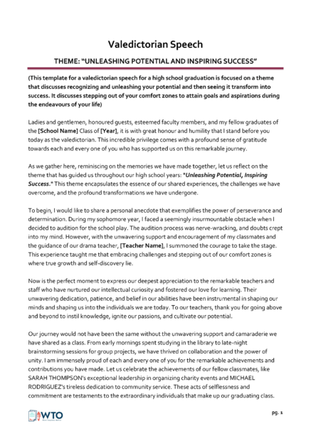 12 Best Valedictorian Speech Examples