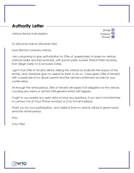 12 Free Vehicle Authorization Letter Templates
