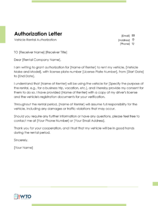 12 Free Vehicle Authorization Letter Templates