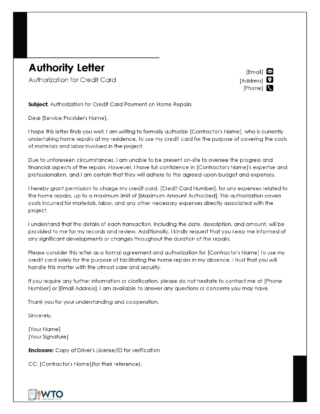 12 Free Credit Card Authorization Letter Templates