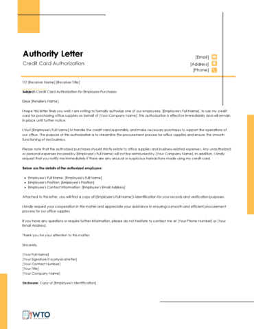 12 Free Credit Card Authorization Letter Templates