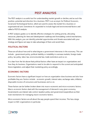 26 Free PEST Analysis Templates