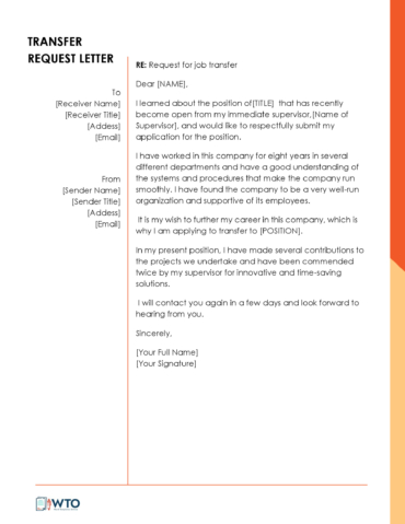20+ Transfer Request Letter Samples (Word, PDF)