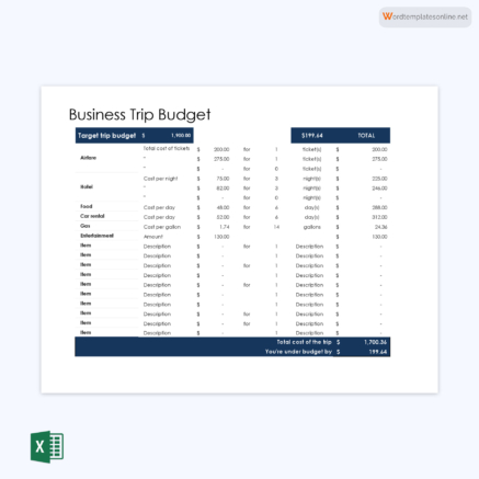 Free Travel Budget Templates for Excel