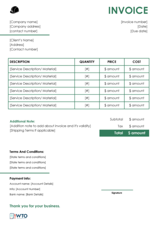 10 Free Construction Invoice Templates (Excel | Word)