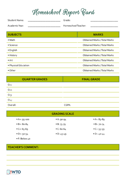 10 Free School Report Card Templates (Editable)