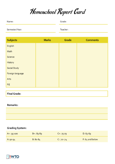 10 Free Homeschool Report Card Templates