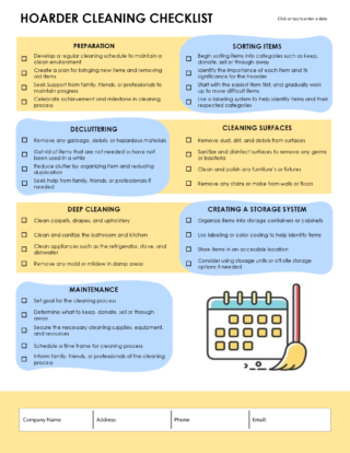 Free Hoarder Cleaning Checklist Templates