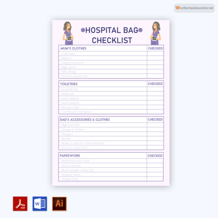 10 Printable Hospital Bag Essential Checklists