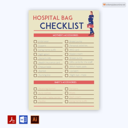 10 Printable Hospital Bag Essential Checklists