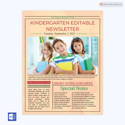 12 Free Kindergarten Newsletter Templates