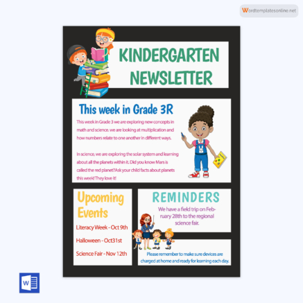 12 Free Kindergarten Newsletter Templates