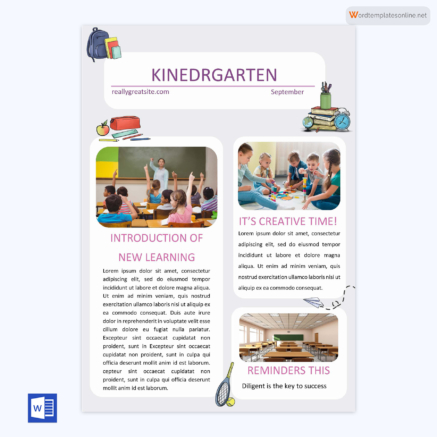 12 Free Kindergarten Newsletter Templates
