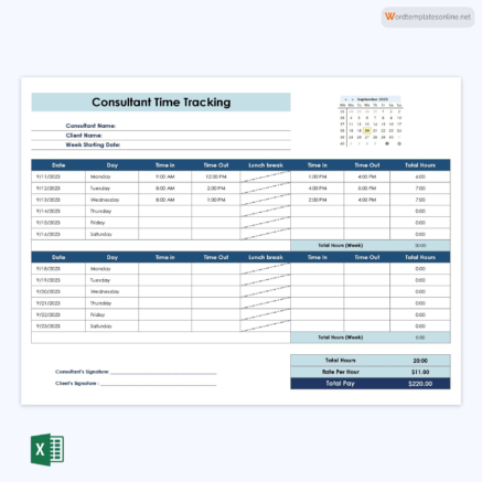 10 Free Consultant Time Tracking Templates