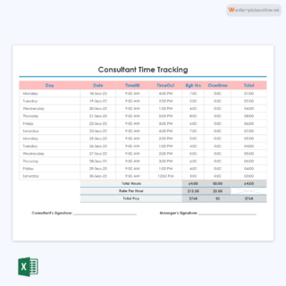 10 Free Consultant Time Tracking Templates