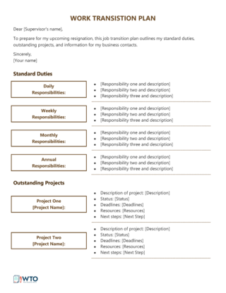 Free Work Transition Plan Templates (Excel)