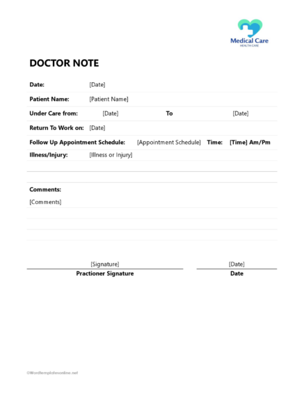 Free Eye Doctor Note Templates - Editable