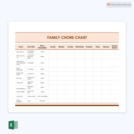 10 Free Family Chore Chart Templates - Printable