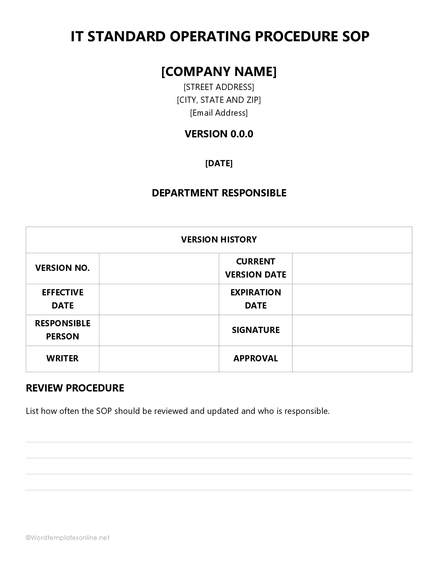 37 Best Free Standard Operating Procedure Sop Templates 37 Best
