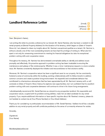 Sample Landlord Reference Letters for a Tenant