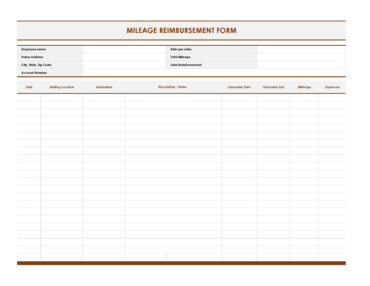Free Mileage Reimbursement Forms | Word, Excel