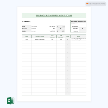 Free Mileage Reimbursement Forms | Word, Excel