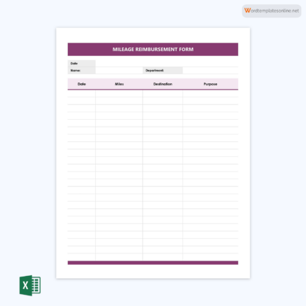 Free Mileage Reimbursement Forms | Word, Excel