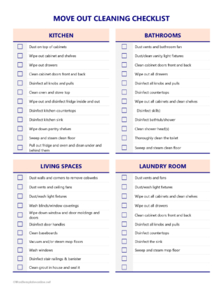 8 Free Move-Out Cleaning Checklists - Editable