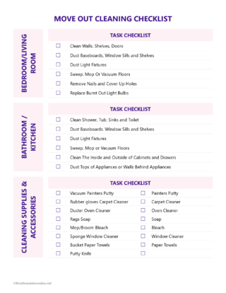 8 Free Move-Out Cleaning Checklists - Editable