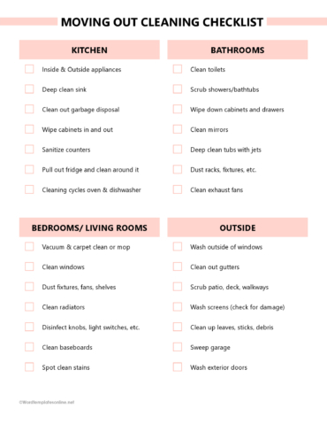 8 Free Move-Out Cleaning Checklists - Editable