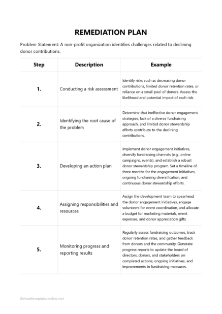 Free Remediation Plan Templates