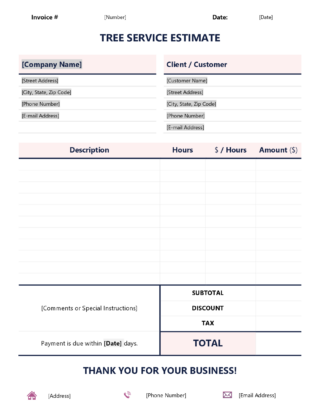 Free Tree Service Estimate Templates