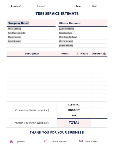 Free Tree Service Estimate Templates