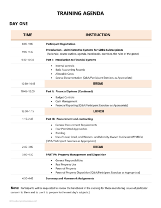 Free Training Agenda Templates (Formats)