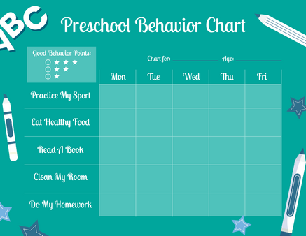 12 Free Preschool Behavior Chart Templates