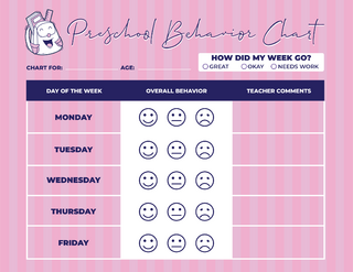 12 Free Preschool Behavior Chart Templates