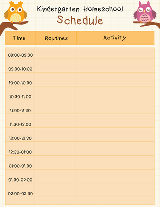 16 Free Kindergarten Homeschool Schedule Templates