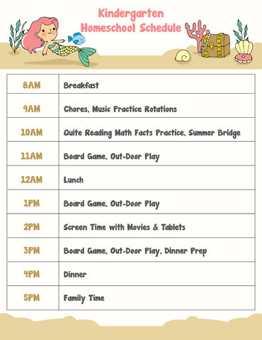 16 Free Kindergarten Homeschool Schedule Templates