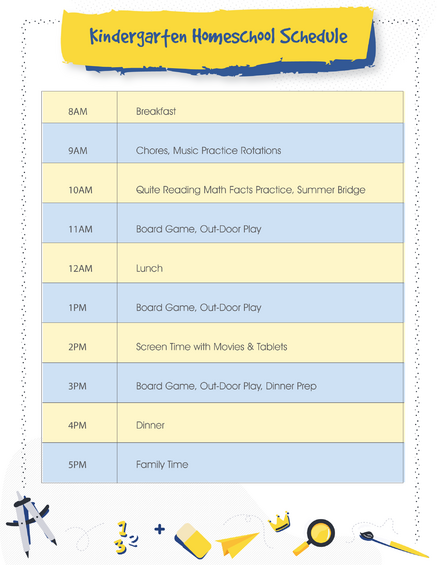 16 Free Kindergarten Homeschool Schedule Templates