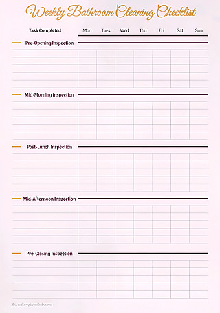 Free Printable Bathroom Cleaning Checklists [Word - Google Docs]