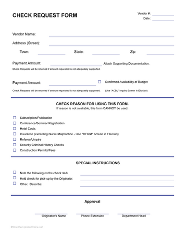 Free Check Request Forms (Word, Google Docs)