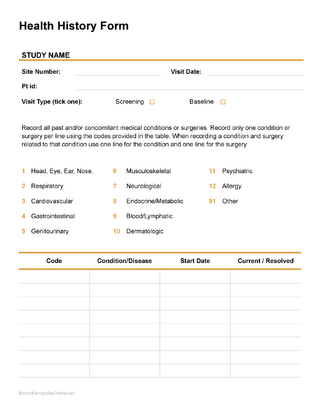 6 Free Health History (Medical) Forms | Word - Google Docs