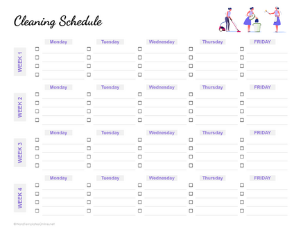 Printable House Cleaning Checklist Templates