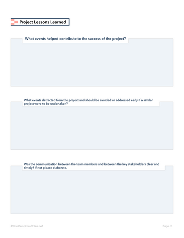 Free Lesson Learned Templates [Word - Excel]
