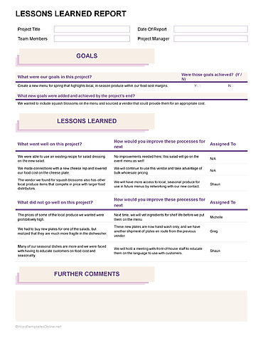 Free Lesson Learned Templates [Word - Excel]