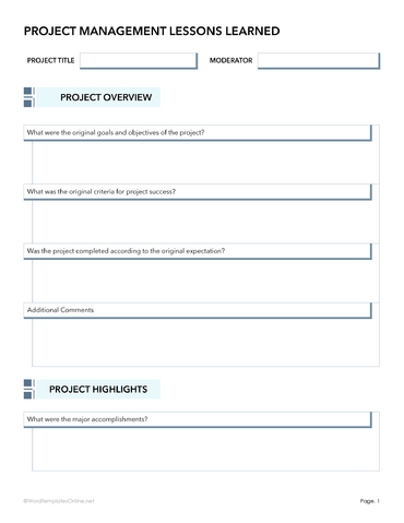 Free Lesson Learned Templates [Word - Excel]