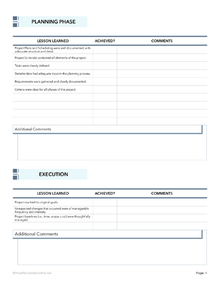 Free Lesson Learned Templates [Word - Excel]